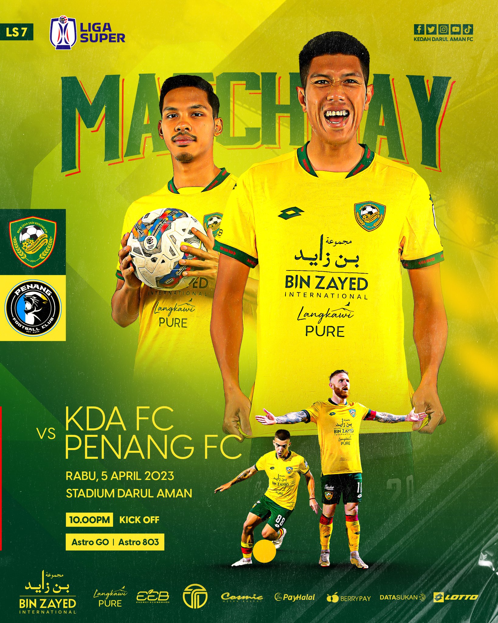 KEDAH DARUL AMAN FC on Twitter: "🔰 NORTHERN DERBY 🔰 PULUN KEDAH PULUN! 🏆 LS 7 | Liga Super 2023 ...