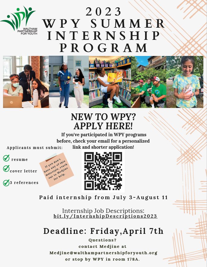 City Of Waltham on Twitter: "📢@Waltham4Youth is accepting applications for their Summer ...