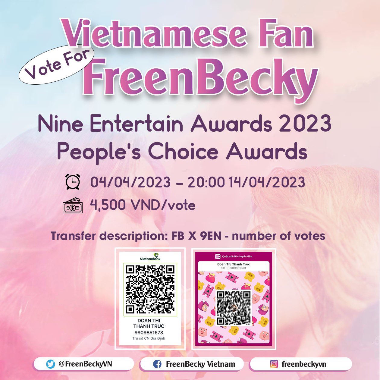 FREENBECKY VIETNAM OFFICIAL 🇻🇳 on Twitter: "📣 Bình chọn cho #FreenBecky tại ...