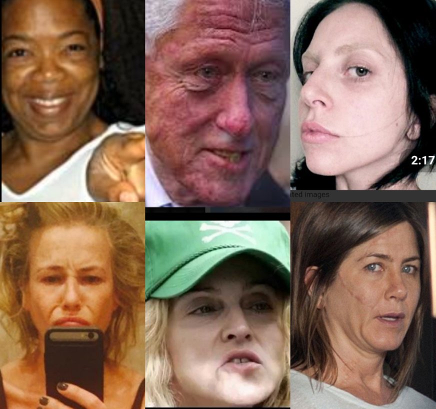 Celebrities Without Eyebrows Collage