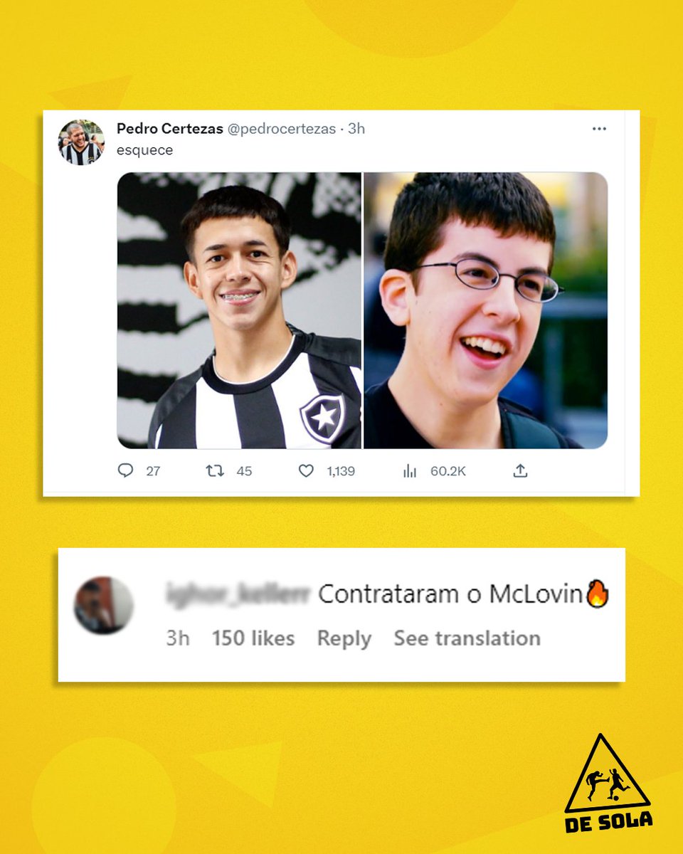 De Sola on Twitter: "E o Botafogo que contratou o McLovin? 🤣🤣🤣"
