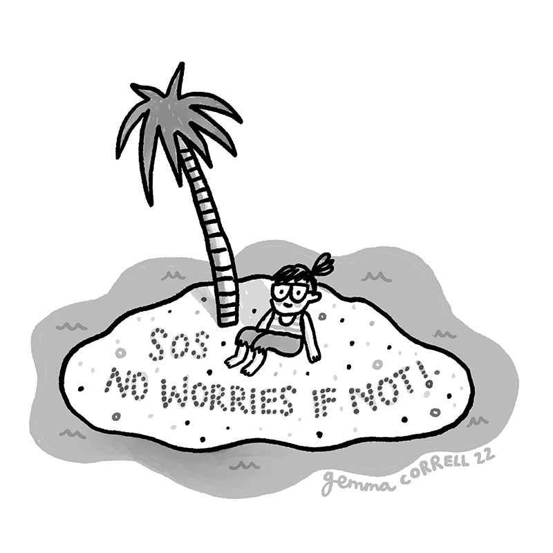 Stranded On A Desert Island Cartoon