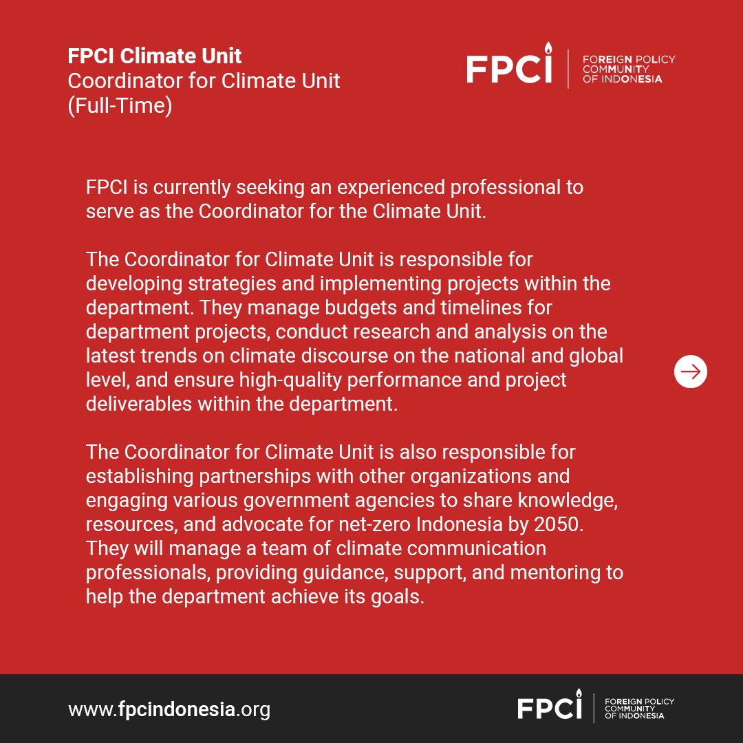 FPCI on Twitter: "🔔 WE ARE HIRING! 🔔 FPCI is currently looking for a full-time Coordinator for ...