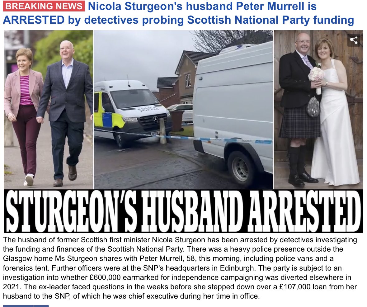Oli London on Twitter: "The Husband of the ex leader of Scotland, Nicola Sturgeon has been ...