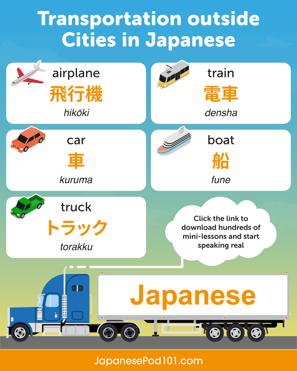 Learn Japanese - JapanesePod101.com on Twitter: "Transportation outside ...