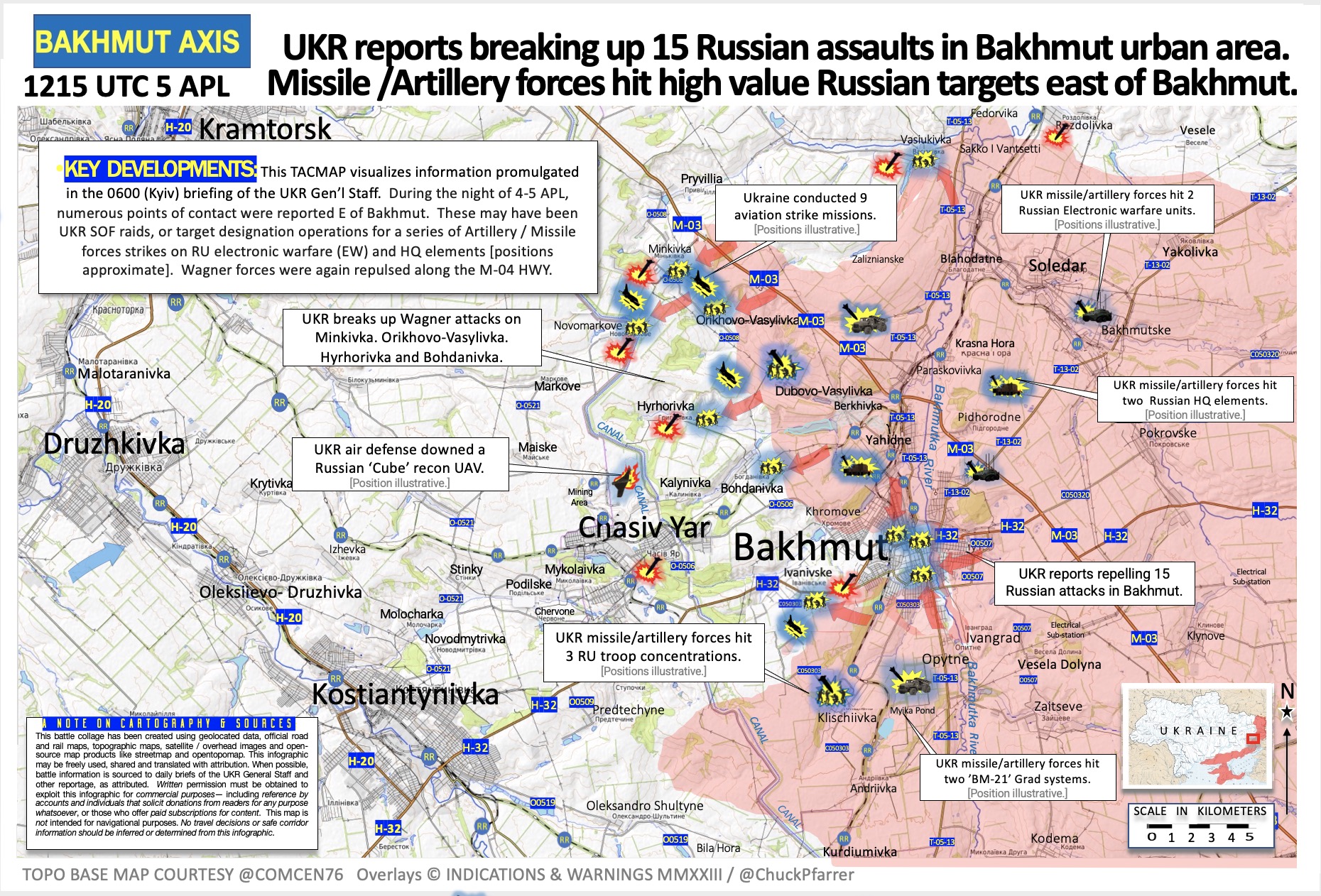 Chuck Pfarrer | Indications & Warnings | on Twitter: "BAKHMUT AXIS /1215 UTC 5 APL/ During the ...