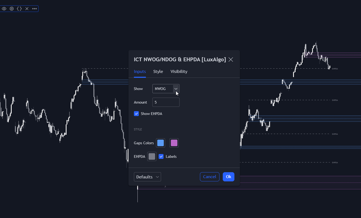 1/ ICT NWOG/NDOG & EHPDA by @LuxAlgo 🧵 New indicator we developed ...