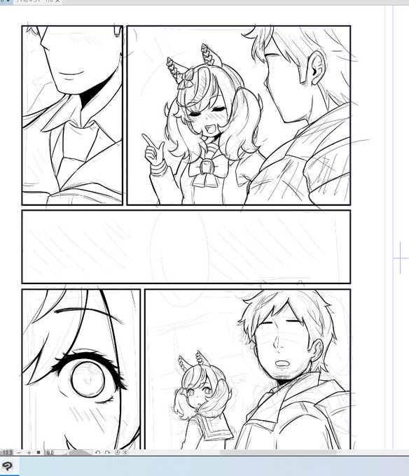 おは進捗。ここまで描いたからお蔵入りにはしたくないけど、さて あかいにしんオオトリ さんのマンガ ツイコミ仮
