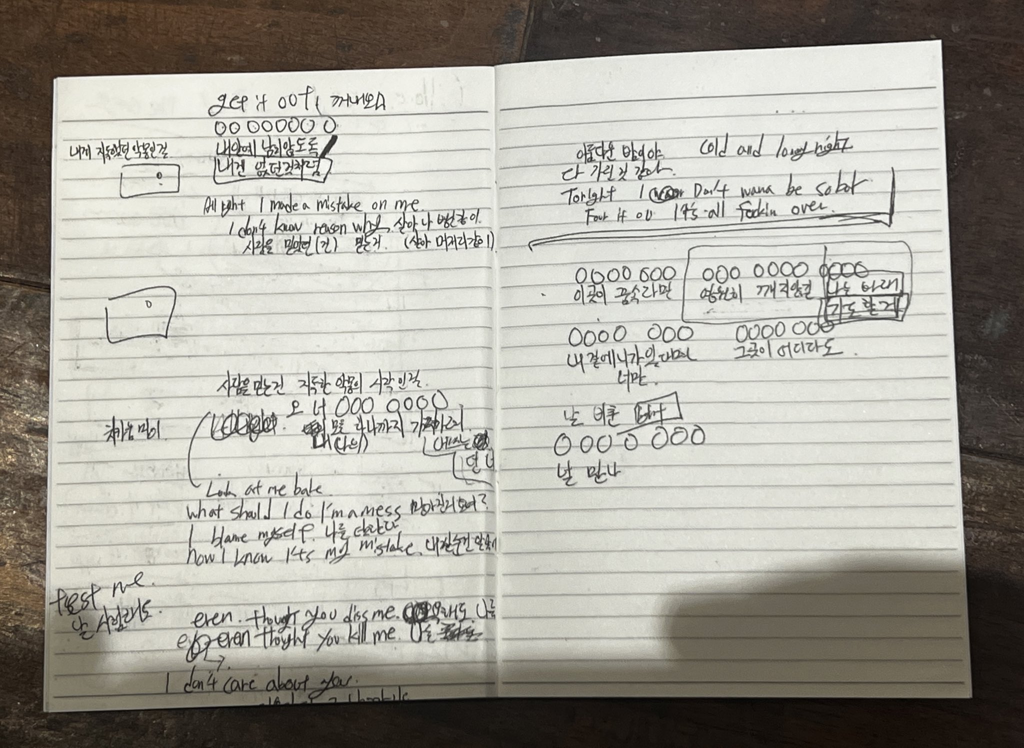 JMF🪞 on Twitter: "jimin's writing/drafts for all the songs on face,, i love seeing his raw ...