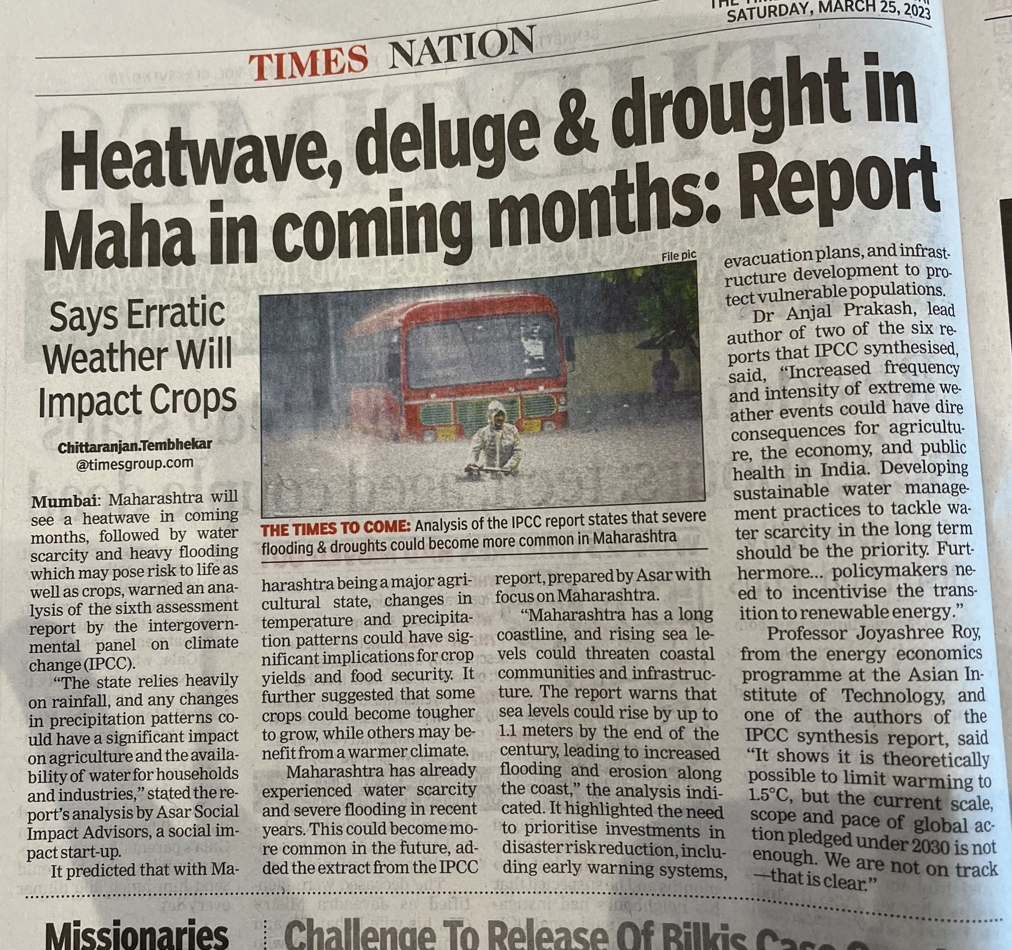 Weather Forecast Newspaper Article