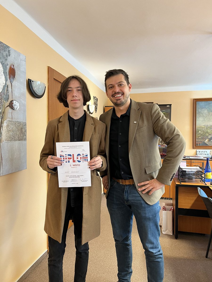 Radim Ivan on Twitter: "🇬🇧Ve čtvrtek k nám zavítal Jonáš Šonovský, který vyhrál okresní kolo v ...