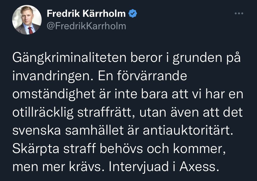 Mikael Nilsson 🇺🇦 on Twitter: "Jag ska vara generös och utgå från att @FredrikKarrholm bara inte ...