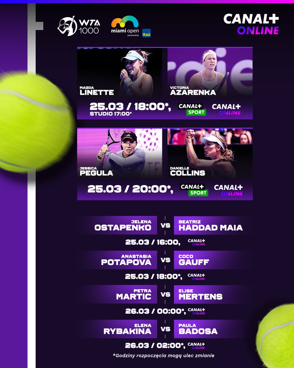 CANAL+ SPORT on Twitter: "📌 TENISOWY ROZKŁAD DNIA W CANAL+ 📌 Dziś danie główne to mecz ...