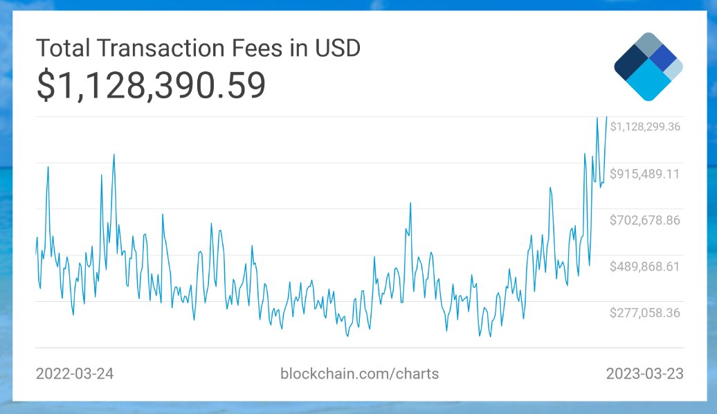 1/24 Bitcoin Ordinal NFTs just produced its HIGHEST daily fee of $352K ...