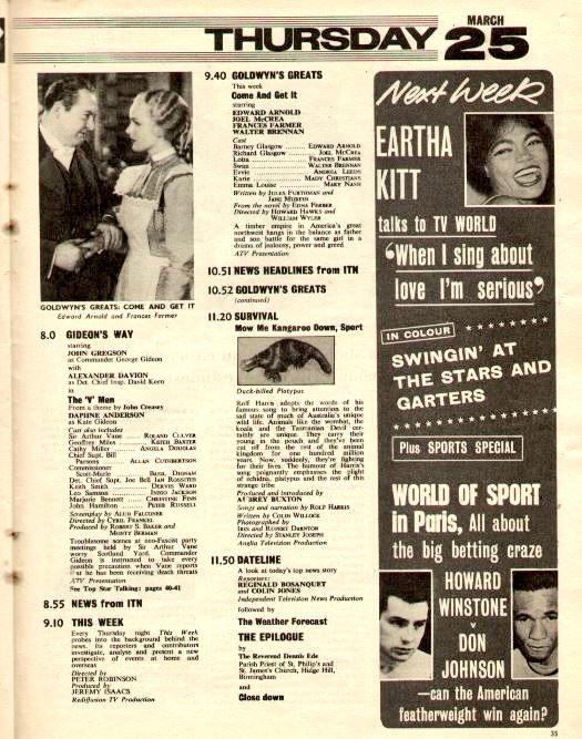 Graeme Wood on Twitter: "TV📺25/3/65 ITV 7.0:Double Your Money 7.30:The Beverly Hillbillies 8.0 ...