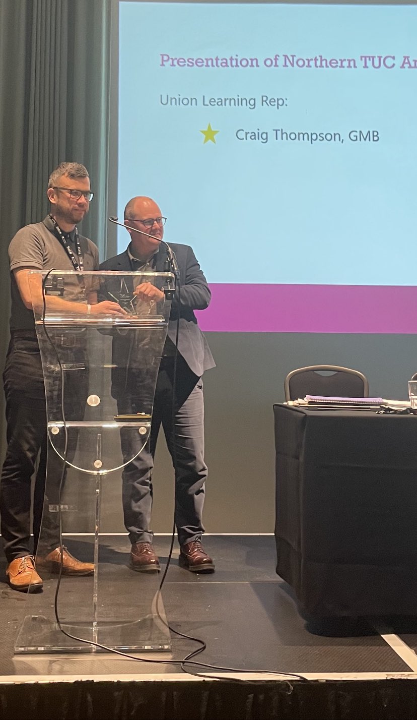 Craig Thompson on Twitter: "Thrilled to have won Union Learning Rep of the year at the ...