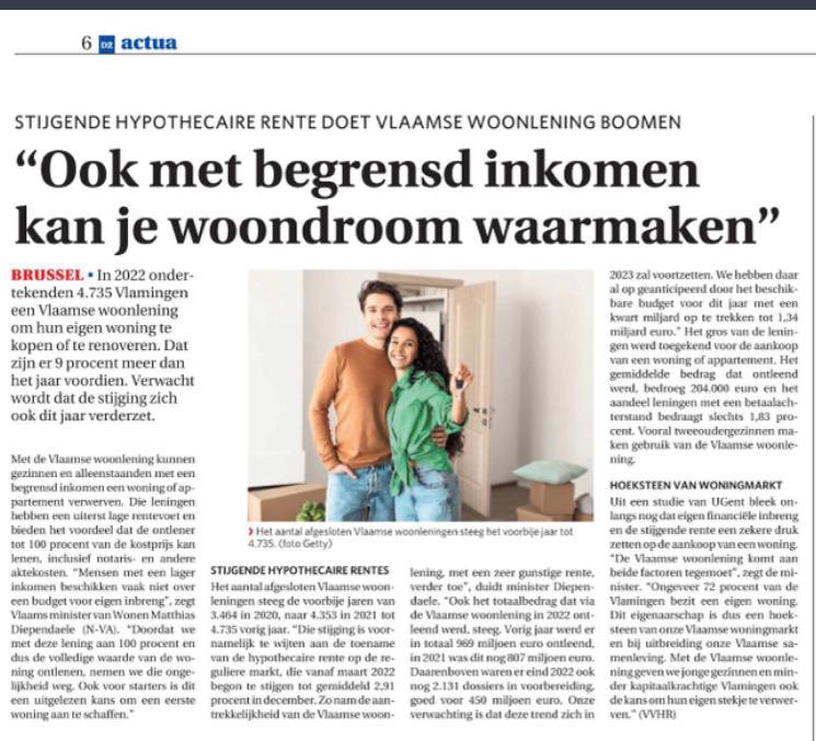 Matthias Diependaele on Twitter: "De stijgende hypotheekrente zet een zekere druk op onze ...