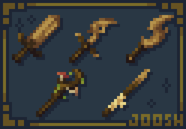 Minecraft Wood Sword Pixel Art