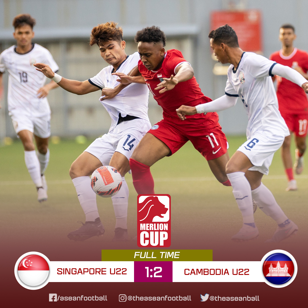 ASEAN FOOTBALL on Twitter: "2023 MERLION CUP | 🥉3RD PLACE MATCH FT : Singapore U22 🇸🇬 1️⃣ - 2️⃣ ...