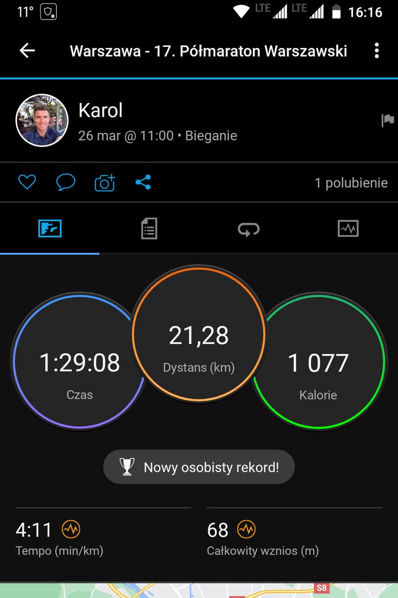 Karol Grabowski on Twitter: "17 Półmaraton Warszawski pięknie zakończony💪 😉 ale lekko nie było 😜"