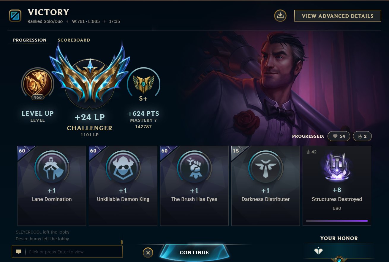 League Of Legends Victory Screen