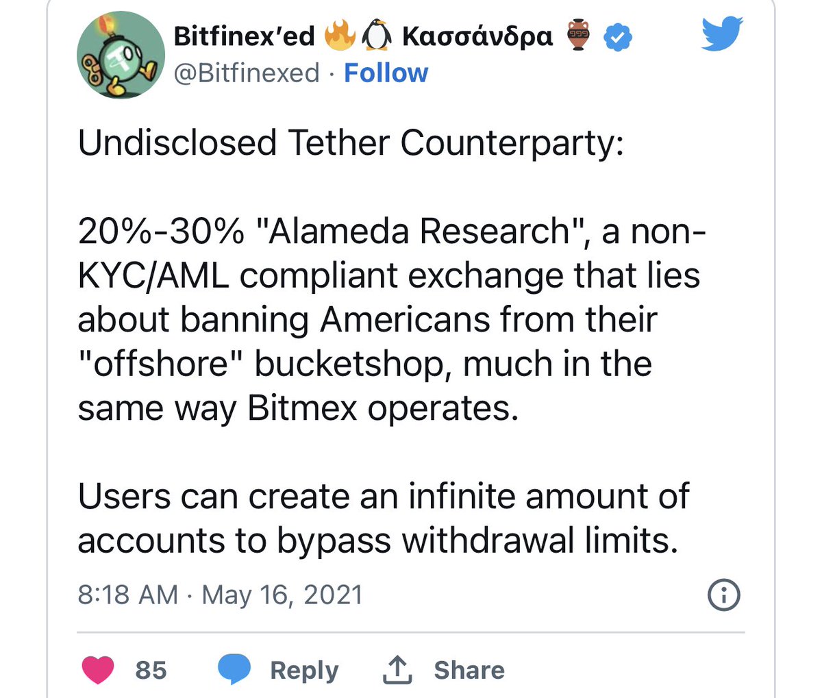 Bitfinex’ed 🔥🐧 Κασσάνδρα 🏺 on Twitter: "Want to try that again?"