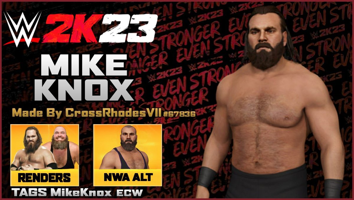 CrossRhodesVII on Twitter: "Mike Knox has been uploaded to #WWE2K23 Community Creations!"