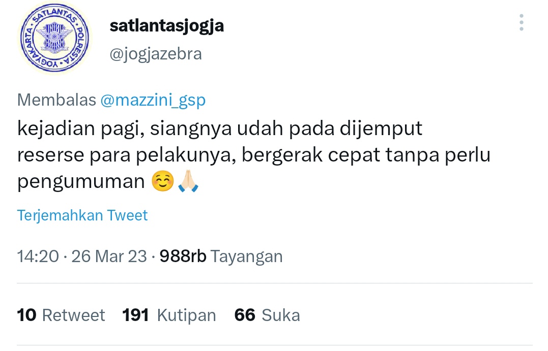 Mazzini on Twitter: "Kemarin pagi polda masih ngetweet gini bang. Makanya saya dan banyak orang ...