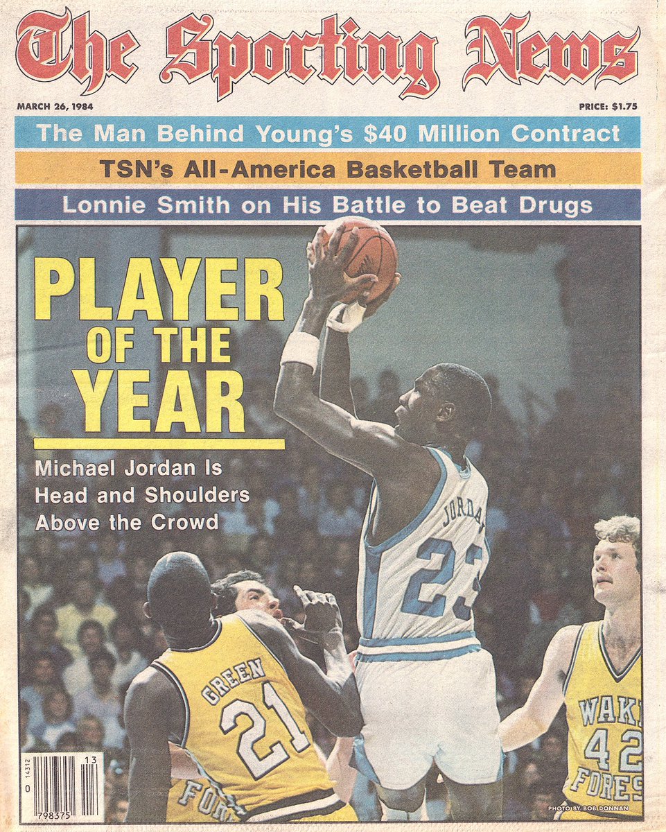 RetroNewsNow on Twitter: "🏀Sporting News Cover, March 26, 1984: Michael Jordan, Player of the Year"