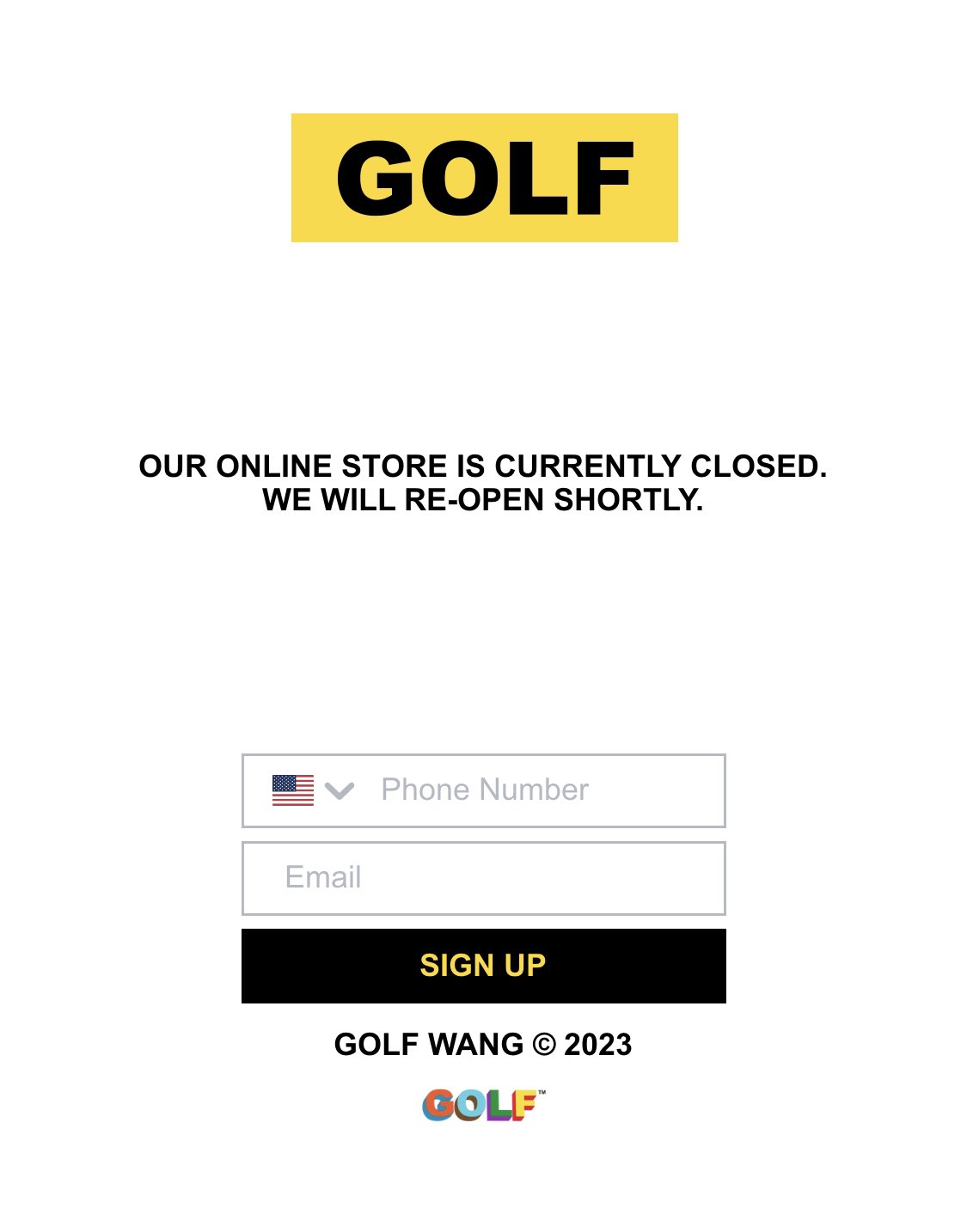 Golf Wang Sign