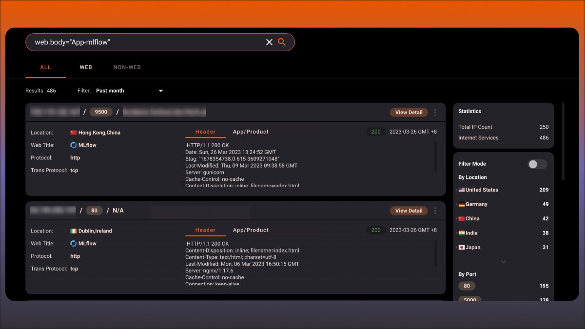 Hunter on Twitter: "CVE-2023-1177 Use Hunter to find RFI Vulnerability in MLflow service and get ...
