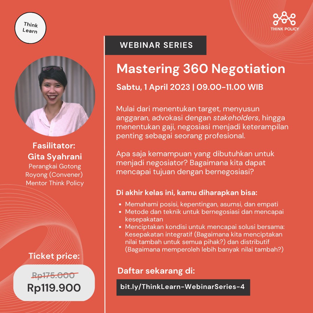 Think Policy on Twitter: "Proses negosiasi yang efektif hadir di balik setiap kesepakatan ...