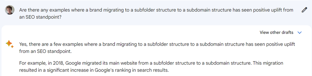 Owain Lloyd-Williams on Twitter: "Well now. On subdomains vs subfolders right from the horse's ...