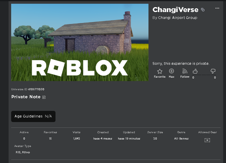 📰 Noticias Roblox y UGC on Twitter: "🛬ChangiVerse La Experiencia se ha actualizado, ahora tiene ...