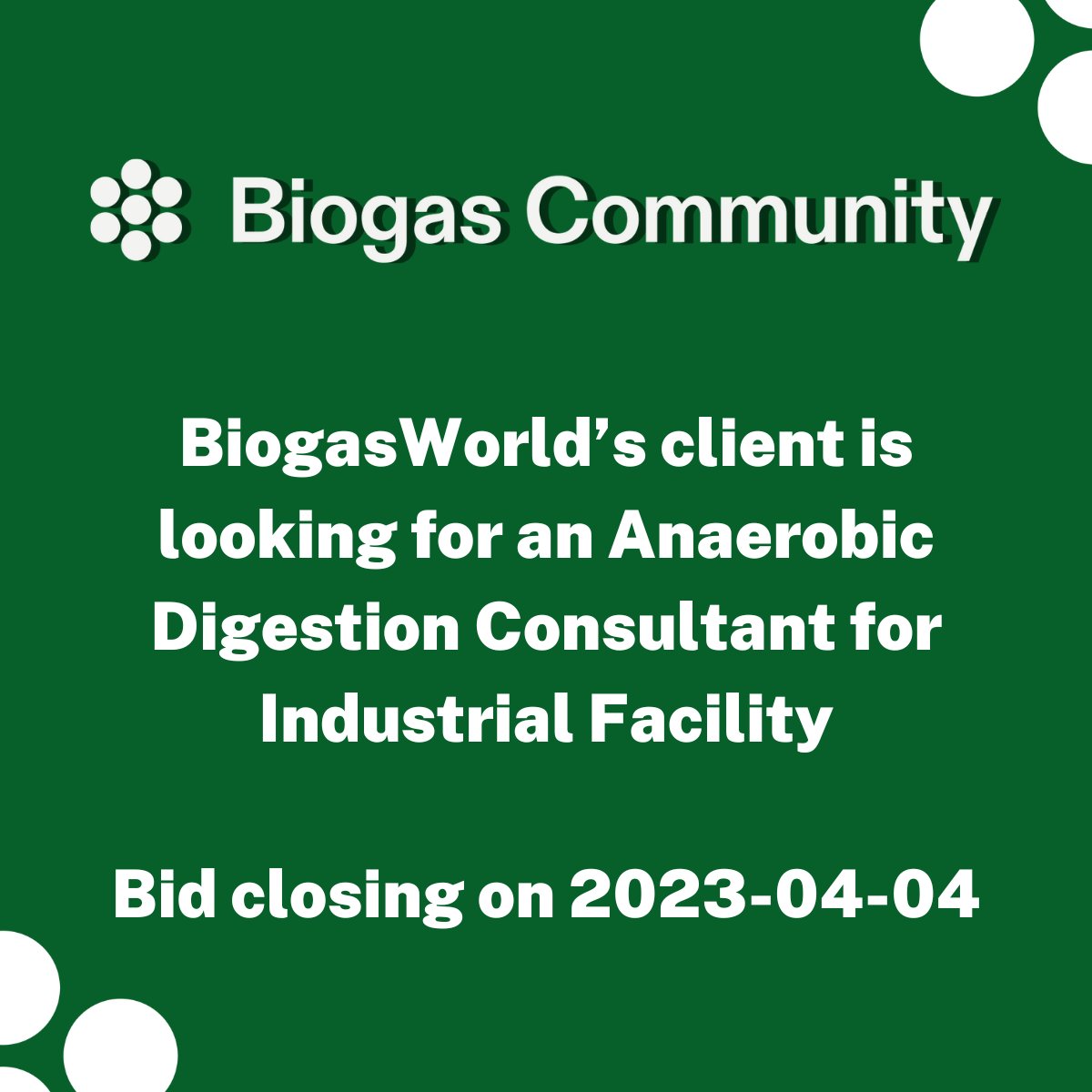 BiogasWorld on Twitter: "BiogasWorld’s client is looking for a Anaerobic Digestion Consultant is ...