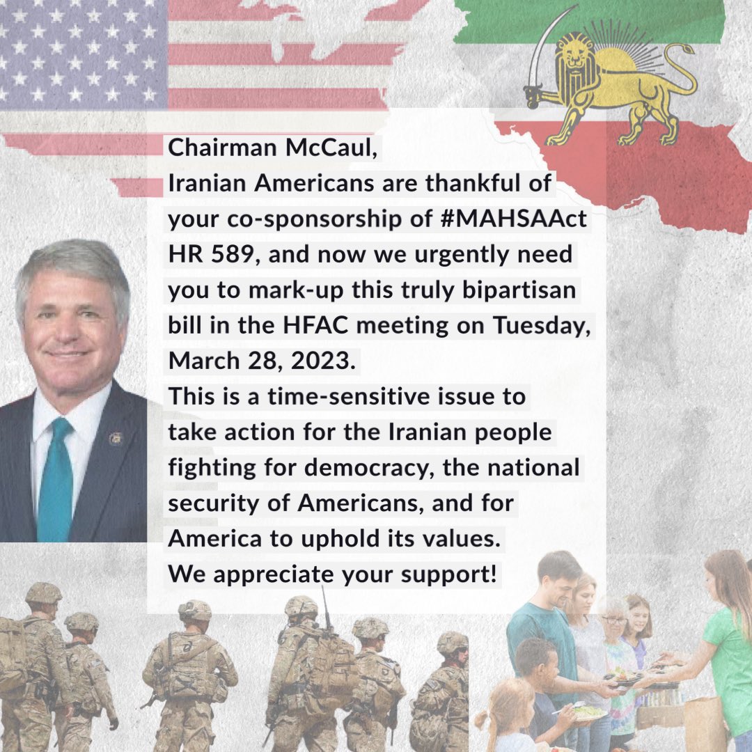 Action For Iran on Twitter: "Chairman McCaul thank you for cosponsoring the Mahsa Act HR 589, we ...