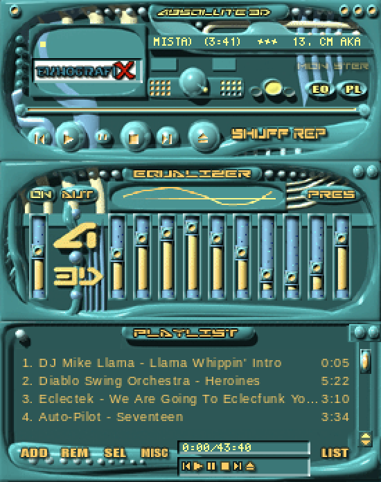 Retro Tech Dreams on Twitter: "Winamp Skin - absolute3D"