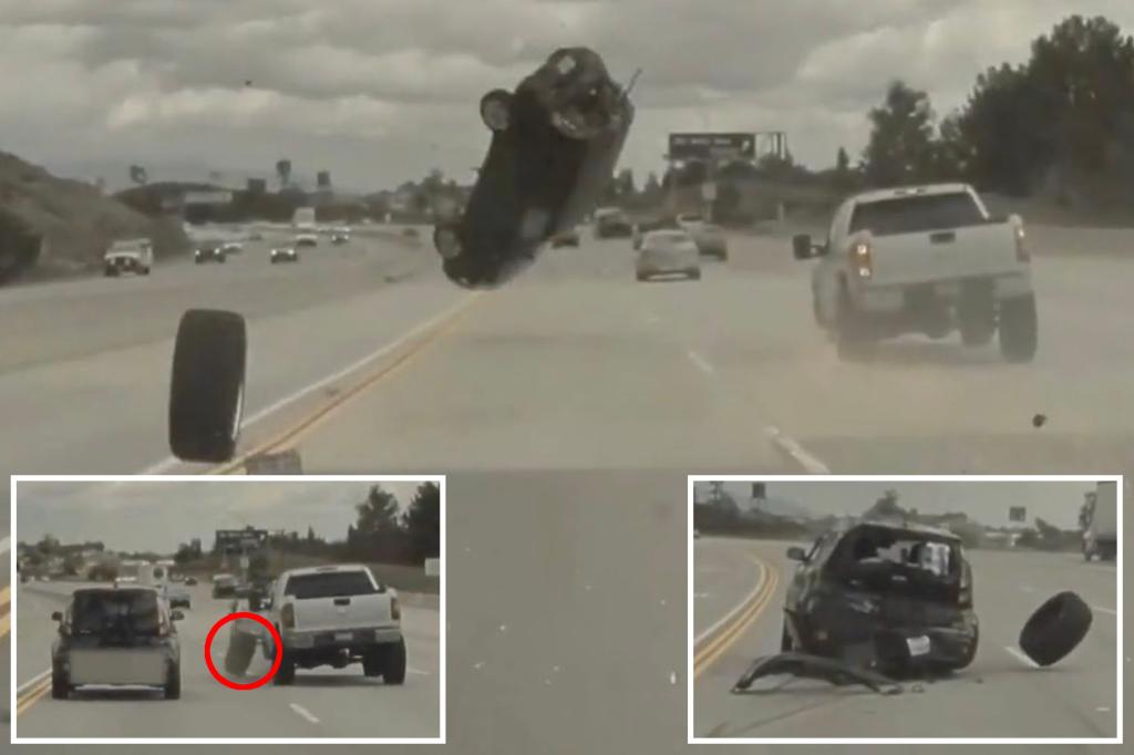 New York Post On Twitter Heart Pounding Moment Loose Tire Sends Car