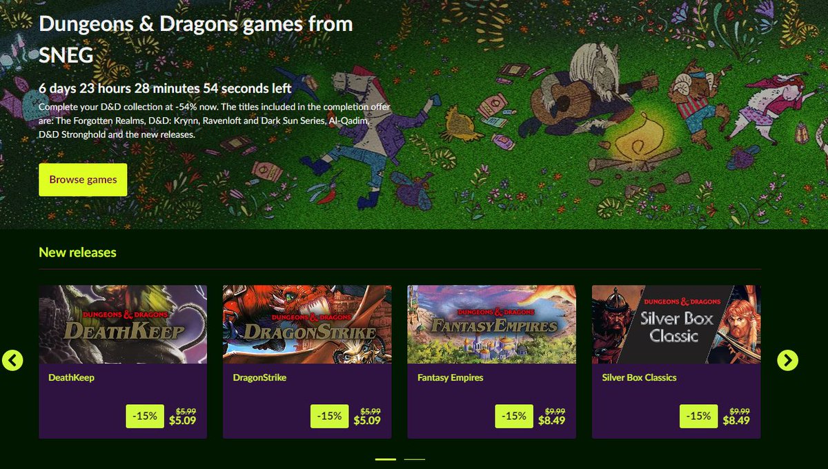 Wario64 on Twitter: "D&D sale on GOG https://bit.ly/3njexLr #ad new games added to GOG ...