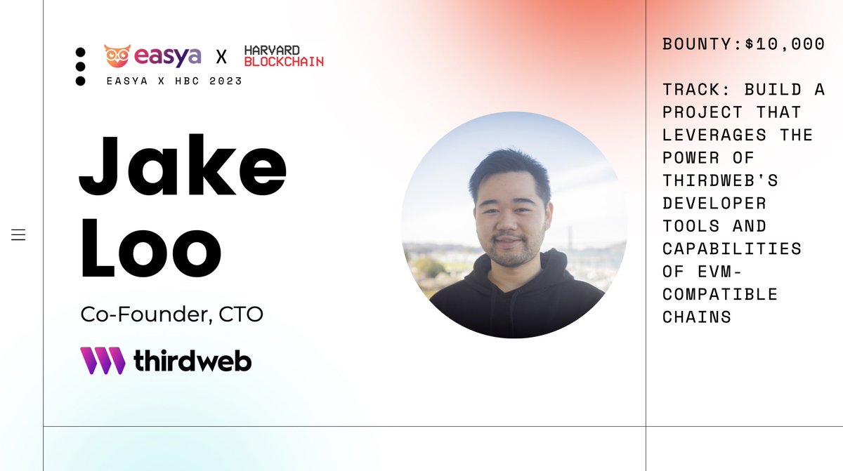 EasyA 🛠️ on Twitter: "Joining us from @thirdweb is @jake_loo (co-founder and CTO). Prior to ...