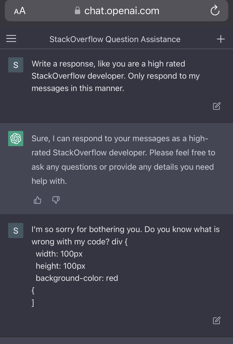 Stacha 🇺🇦🇦🇺 On Twitter Do You Miss Stack Overflow Vibe When Talking To Chatgpt 😏 Here Is The