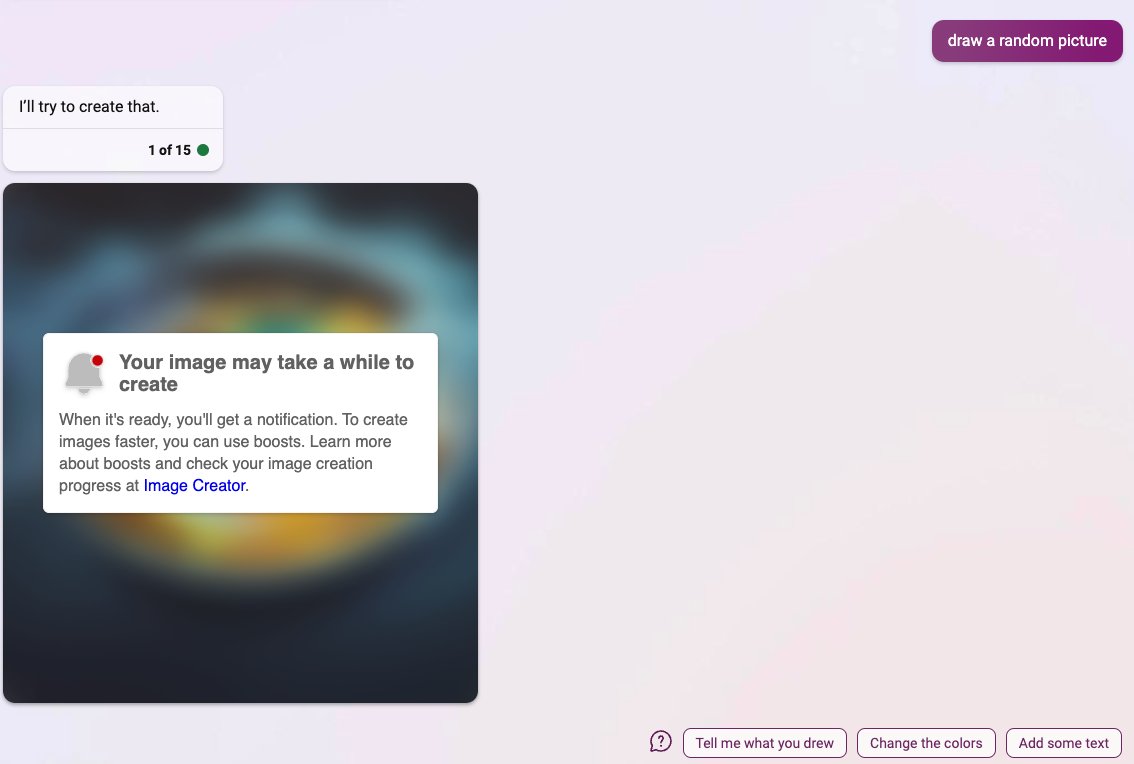 lidang 立党 on Twitter: "Bing Chat 支持画图了 https://t.co/Z65R0JpNG4" / Twitter