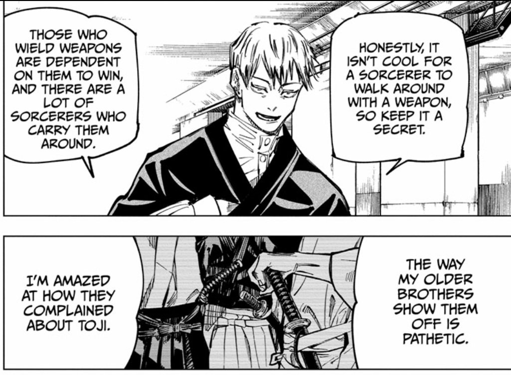 Shadz on Twitter: "Can't believe his obsession literally went to the extent of: Toji hides his ...