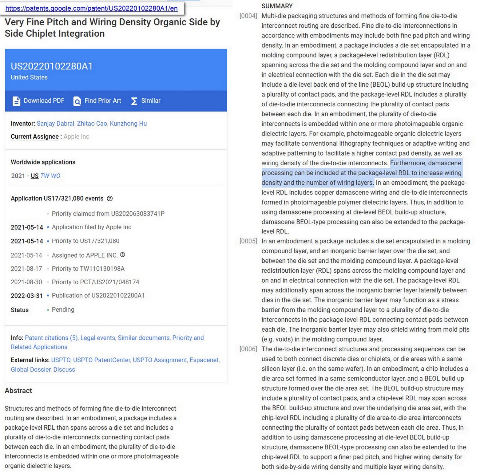 OGAWA, Tadashi on Twitter: "=> "Very Fine Pitch and Wiring Density Organic Side by Side Chiplet ...