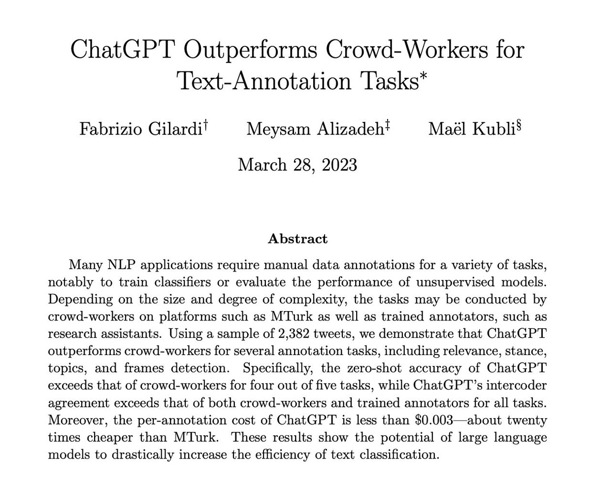 AK 🤗 in SF for the Open-Source AI meetup on Twitter: "ChatGPT Outperforms Crowd-Workers for Text ...