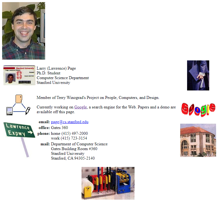 Web Design Museum on Twitter: "Personal pages of Google founders Larry Page and Sergey Brin in ...