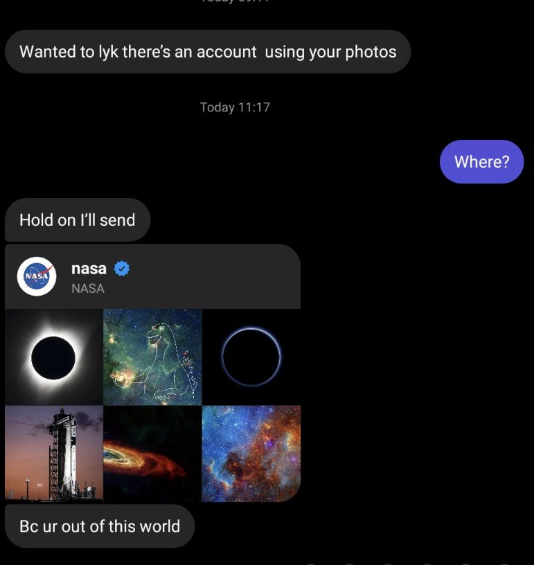 Valia on Twitter: "This bro in my insta DMs with serious rizz."