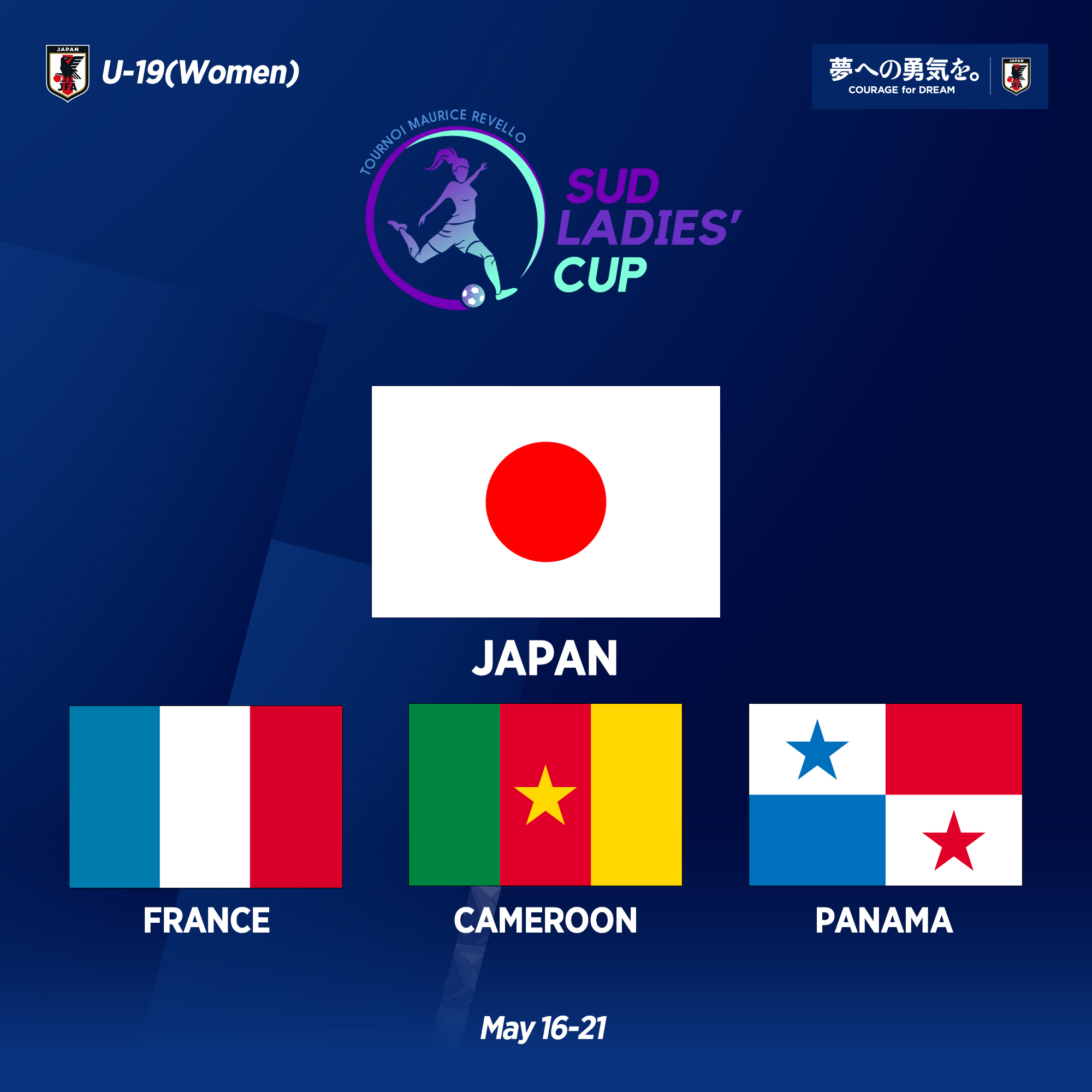 JFAなでしこサッカー on Twitter: "🔹#U19日本女子代表🔹 \\参加決定 // 🏆Sud Ladies Cup 2023🏆 2019年以来、2回目となる大会出場となります ...