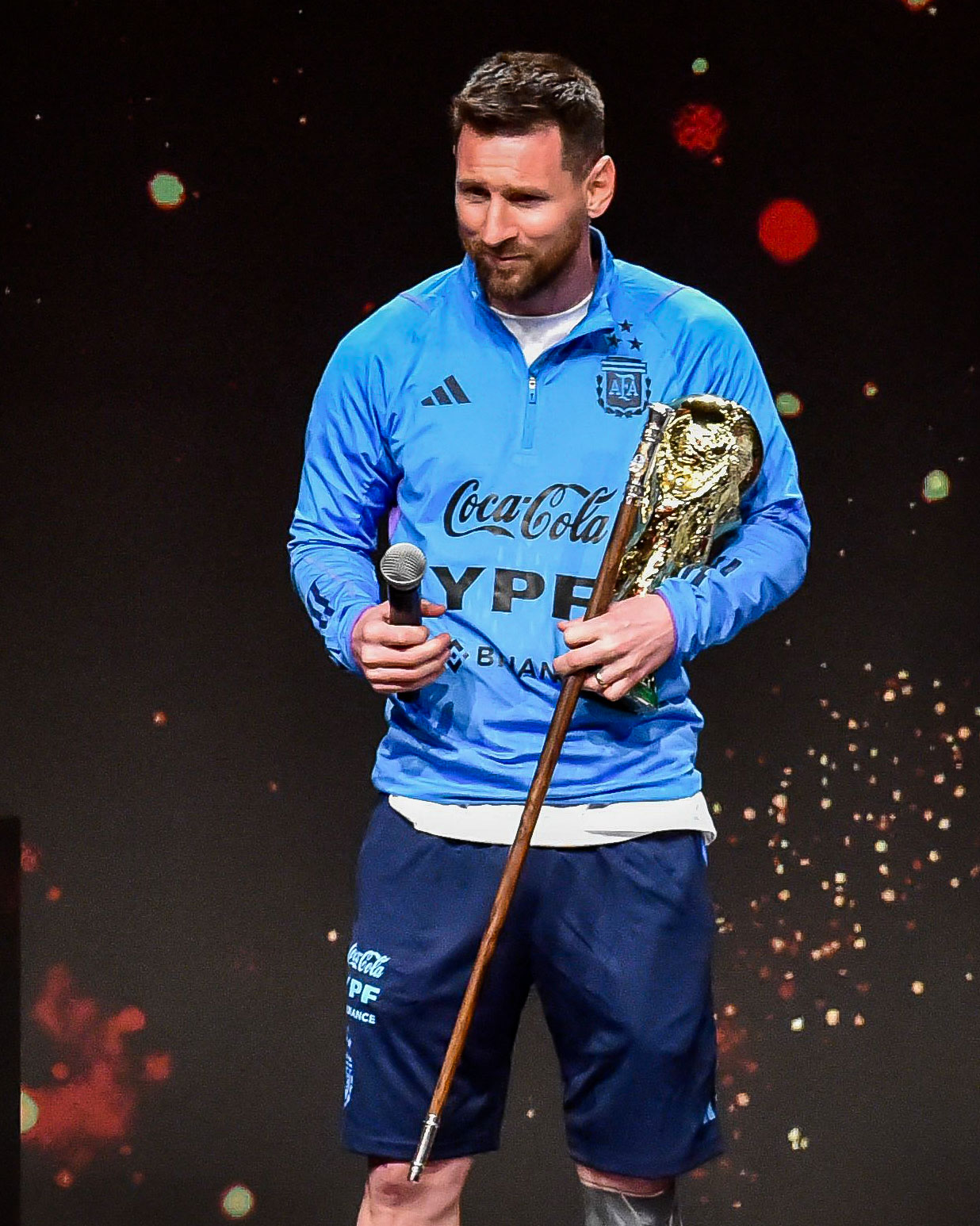 Lionel Messi honoured with his statue and a baton of leadership and ...