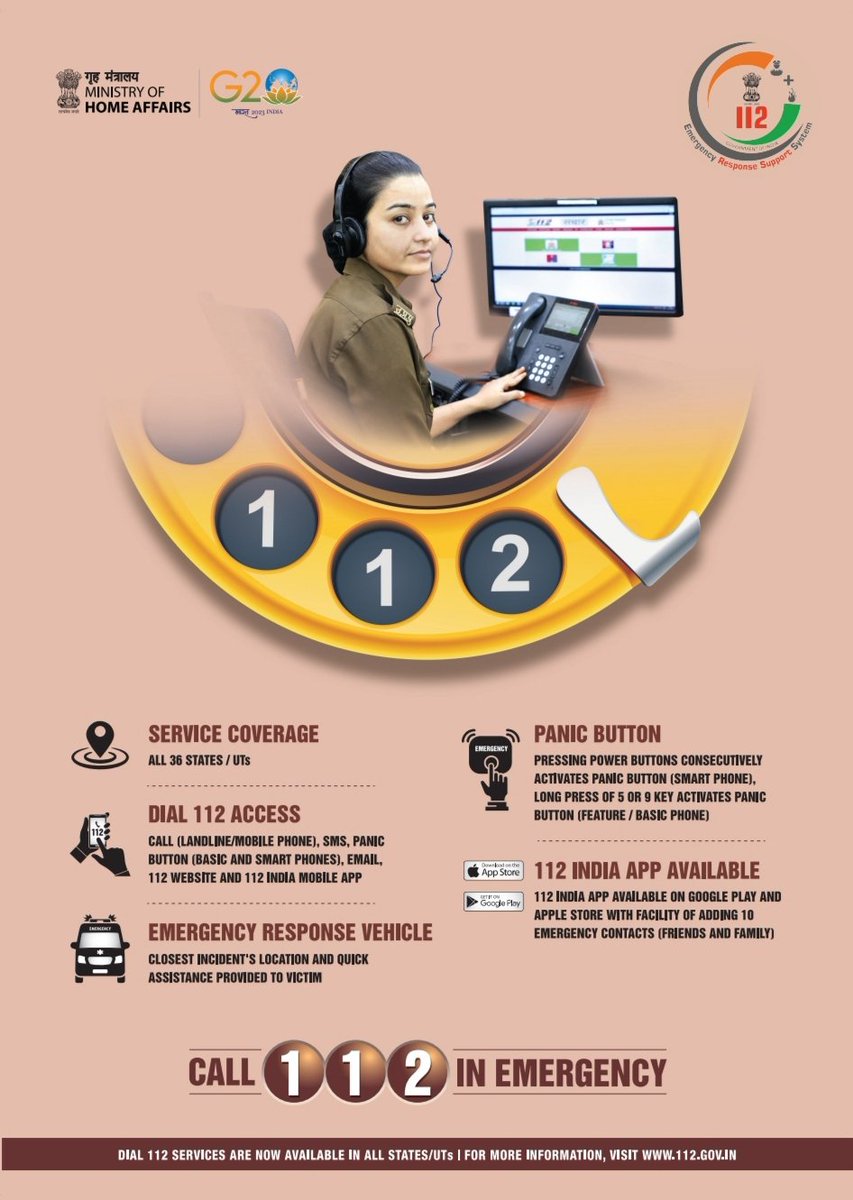Delhi Police on Twitter: "Download 112 Mobile App Single App for entire country, which enables ...
